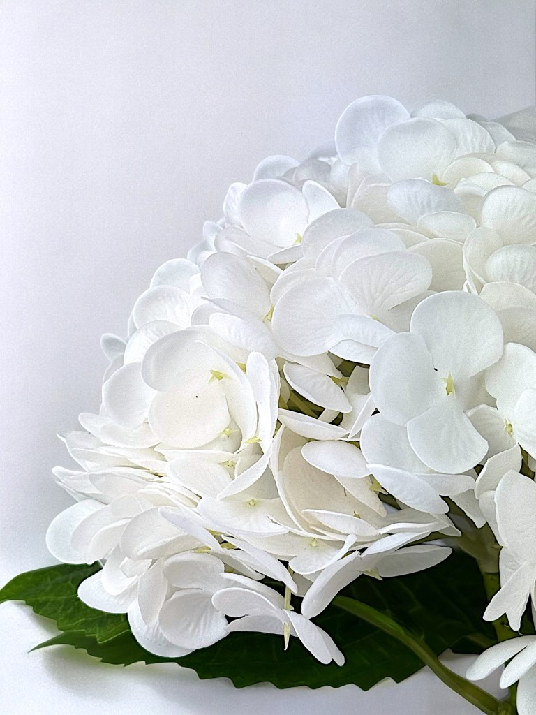 Large Faux White Hydrangea Stems: Elegant and Timeless Decor